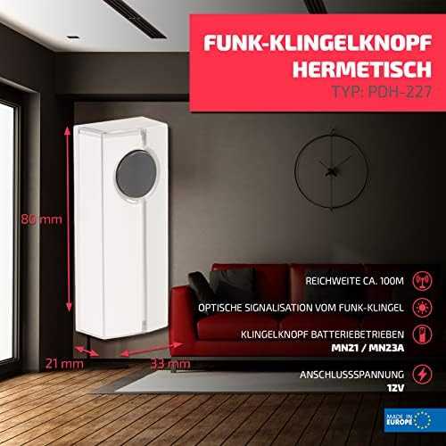 Zamel BLIK skambučio mygtukas belaidis hermetika IP44 PDH-227, modelis ...