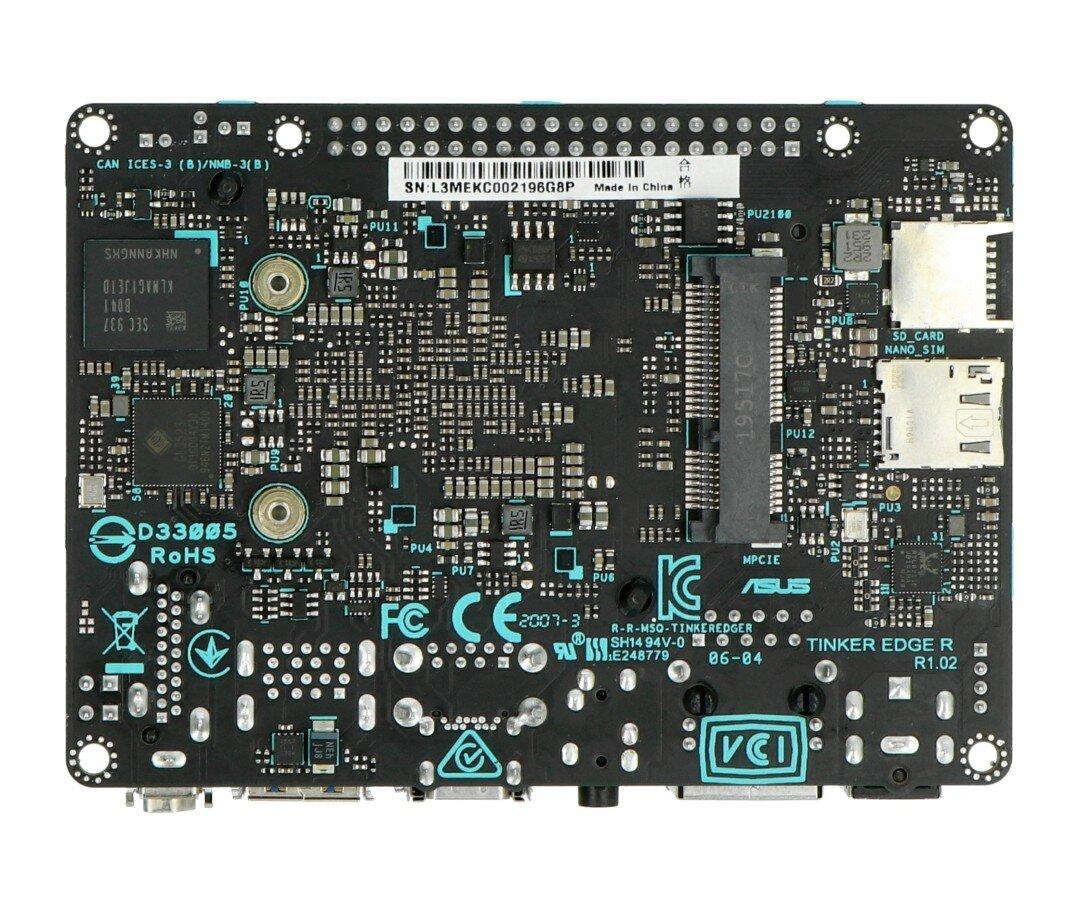 Asus Tinker Edge R - RK3399Pro ARM didelis, LITTLE A72 + A53 WiFi / Bluetooth + 4 GB RAM + 16 GB ...