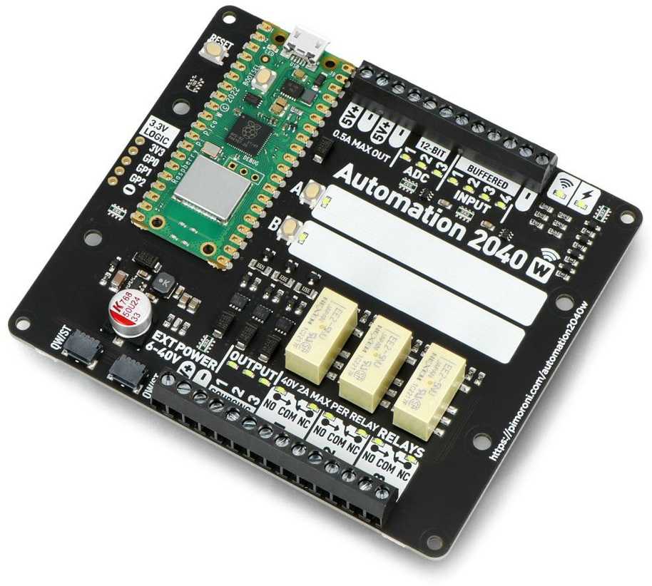 Automation 2040W - namų automatikos kūrimo plokštė su Raspberry Pi Pico W moduliu - PiMoroni ...