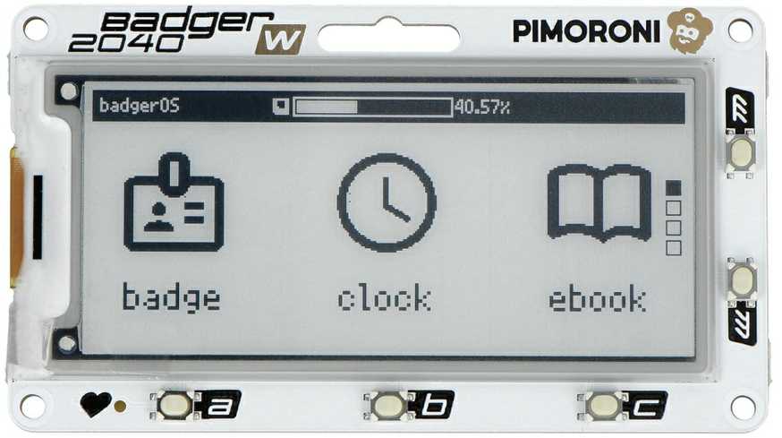 Badger 2040 W – plokštė su Raspberry Pi Pico W ir 2.9 colio ...