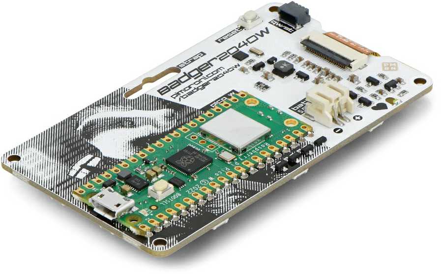 Badger 2040 W – plokštė su Raspberry Pi Pico W ir 2.9 colio ...