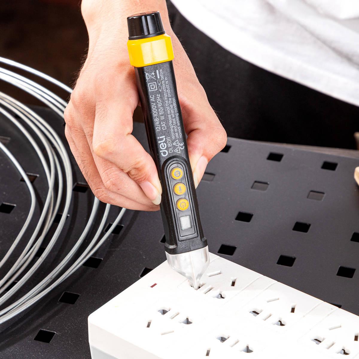 Bekontaktis įtampos indikatorius Deli Tools EDL8011, 12 / 48-1000V AC ...