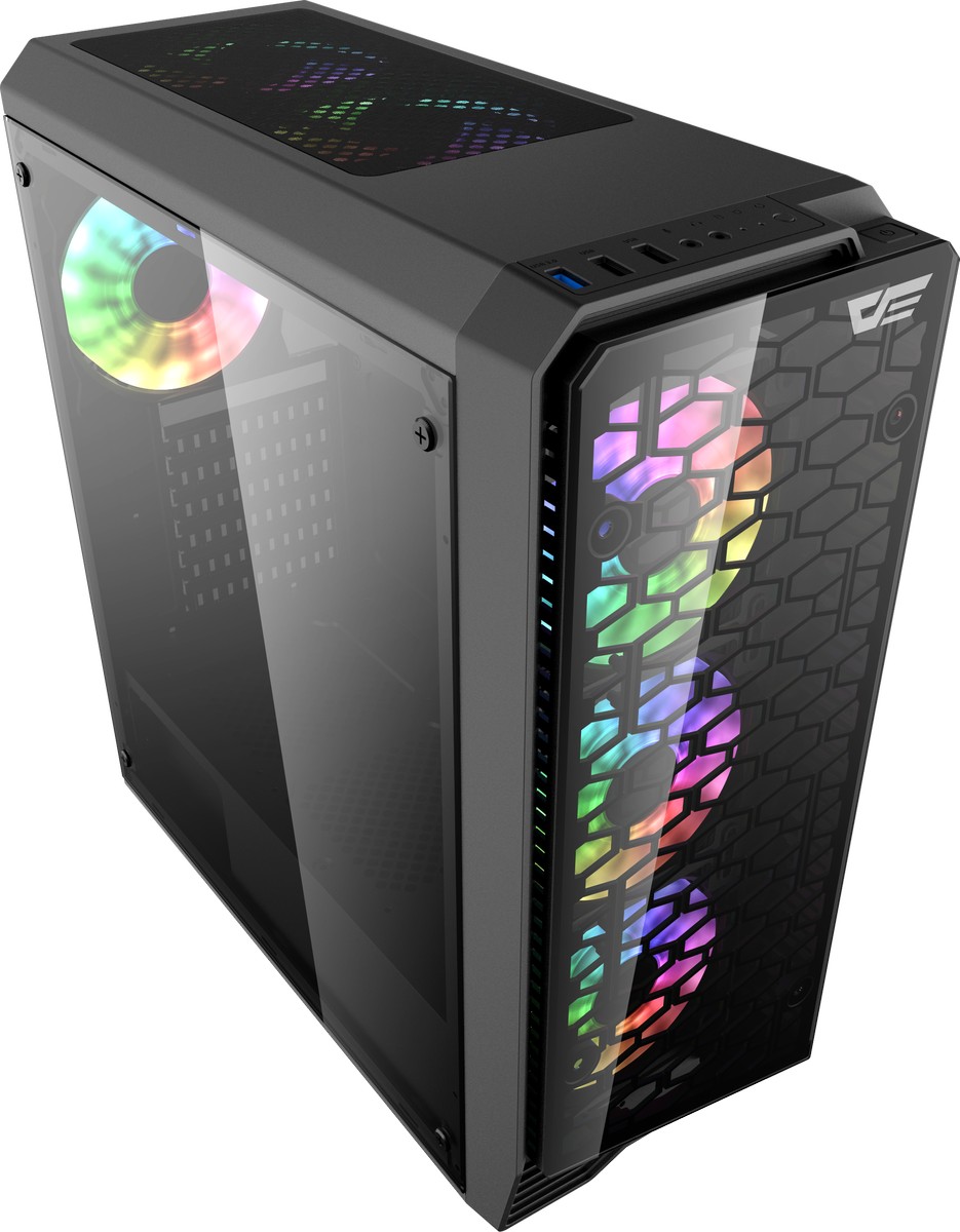 Kompiuterio korpusas Darkflash Water Square ATX PC Case / Honeycomb ...