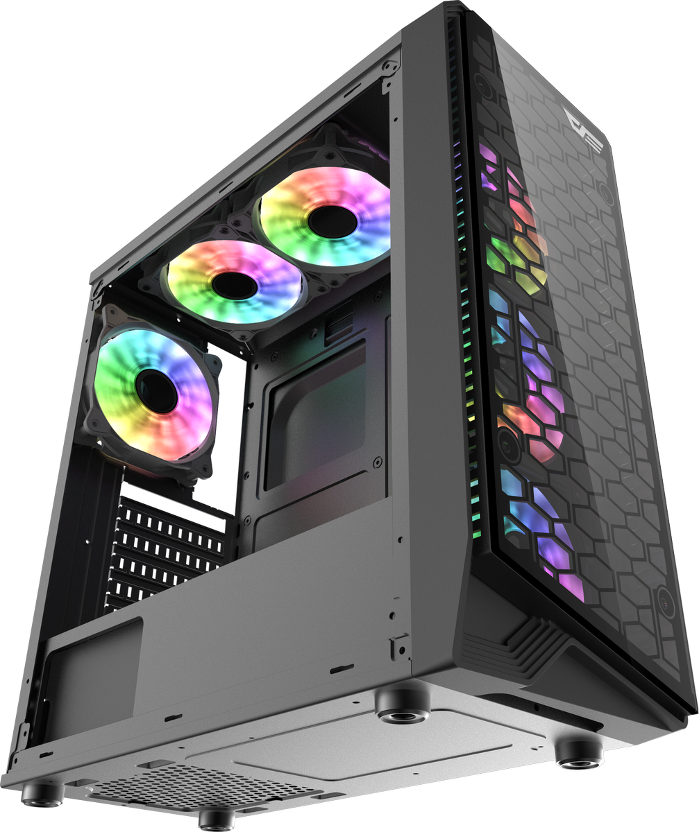 Kompiuterio korpusas Darkflash Water Square ATX PC Case / Honeycomb design, modelis - Water ...