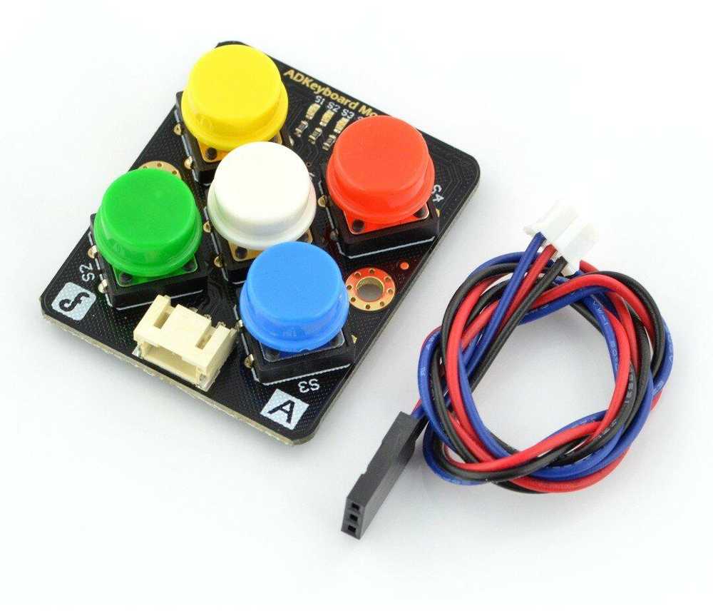Dfrobot ADKeyboard v2, klaviatūros modulis su spalvotais mygtukais, modelis - AN-03560, žema ...