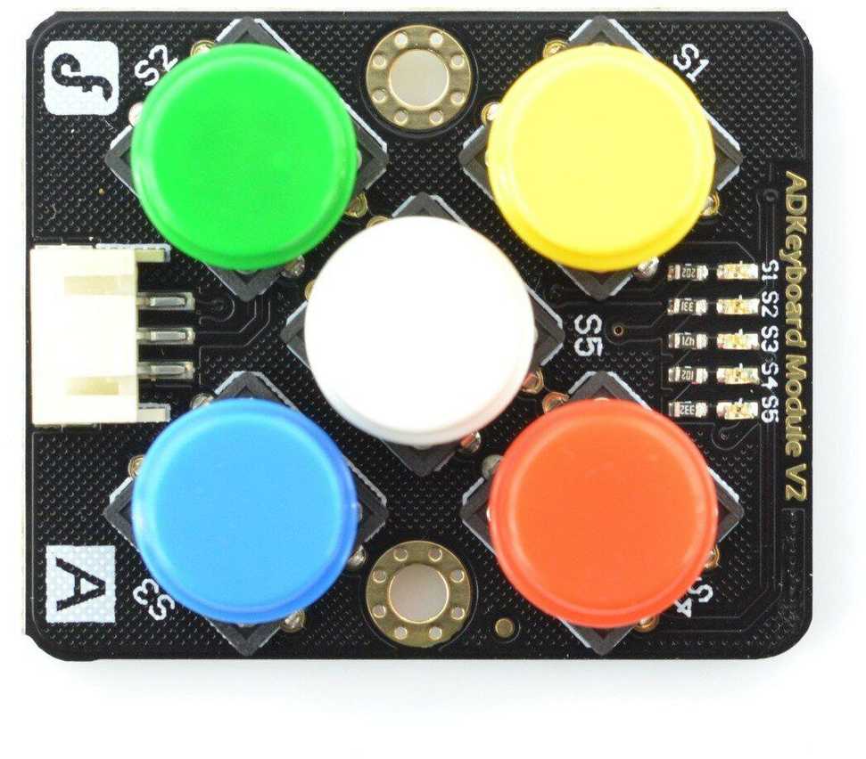 Dfrobot ADKeyboard v2, klaviatūros modulis su spalvotais mygtukais, modelis - AN-03560, žema ...