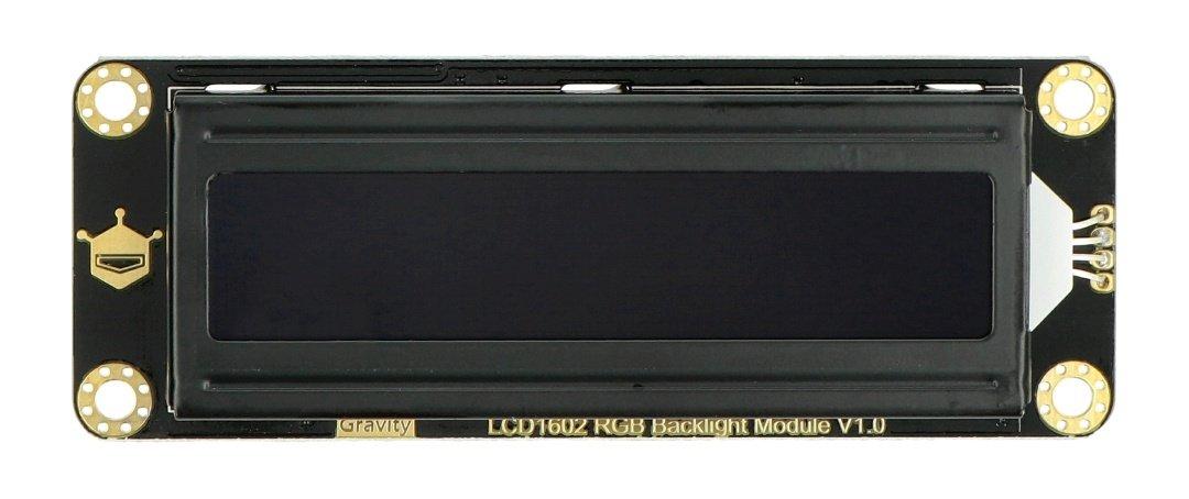 Dfrobot Gravity 2x16 I2c Lcd Ekranas Juodas Su Rgb Apšvietimu