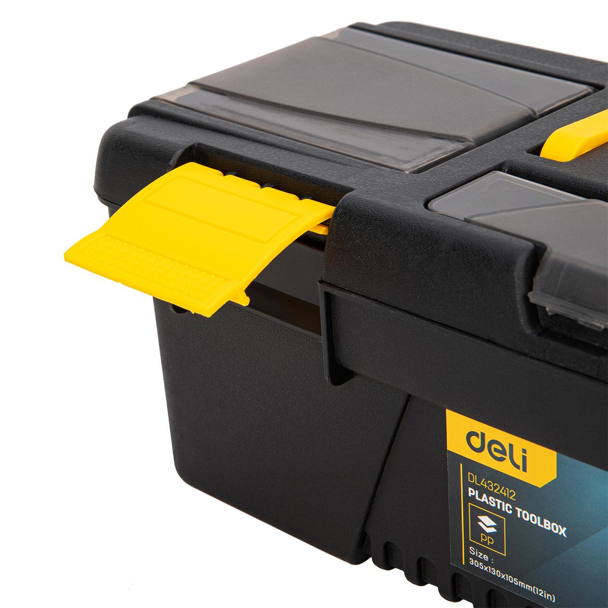 Įrankių dėžė Deli Tools EDL432412, 305 x 130 x 105 geltona-juoda ...
