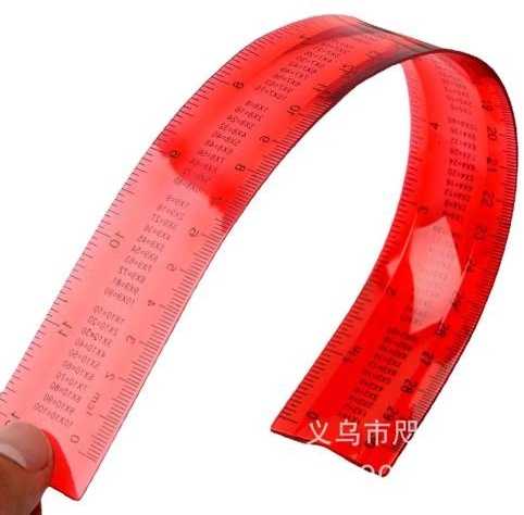 Liniuotė su daugybos lentele 30cm 12 colių - spalvų derinys, modelis ...