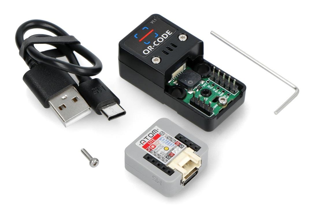 M5Atom QR Code v1.1 - brūkšninių kodų ir QR kodų skaitytuvas - 2D / 1D - su M5Atom Lite ...