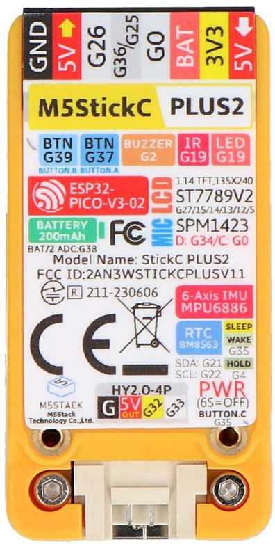 M5StickC PLUS2 – IoT kūrimo modulis – ESP32-PICO-V3-02 + laikrodžio priedai – M5Stack K016-H2 ...