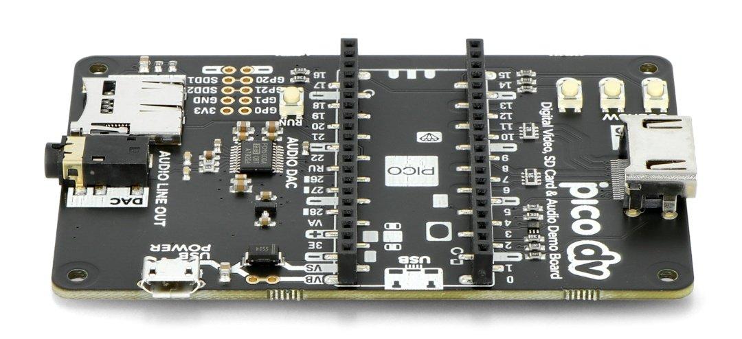 Pimoroni Pico DV Demo Base - garso / vaizdo išplėtimas, skirtas Raspberry Pi Pico - PiMoroni ...