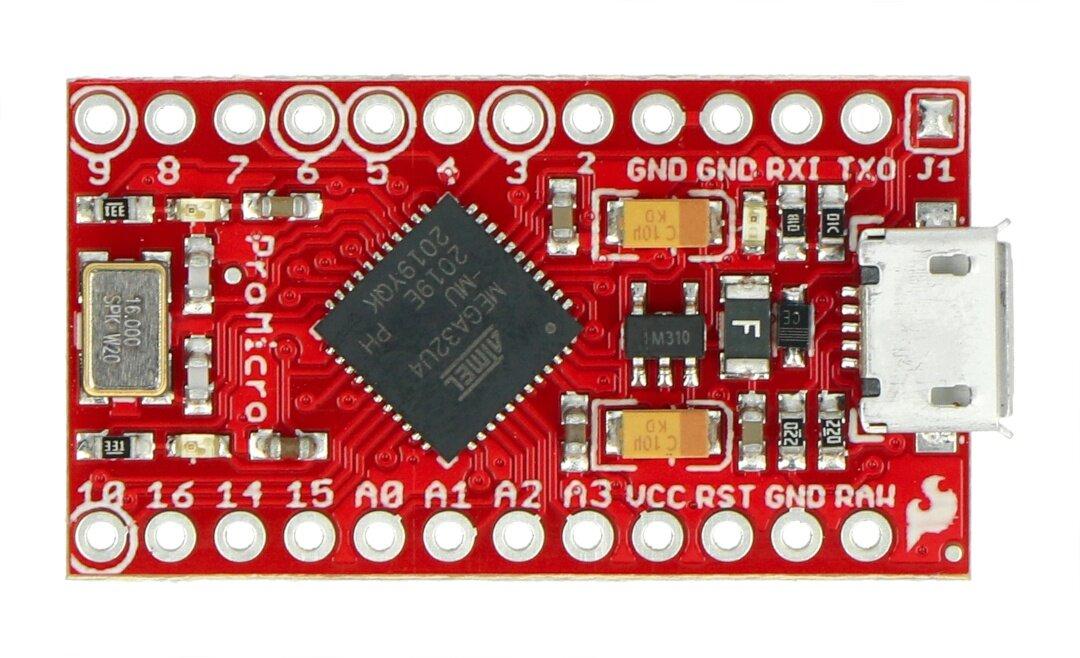 Pro Micro, 5V / 16 MHz, ATmega32U4 modulis, SparkFun DEV-12640, modelis ...