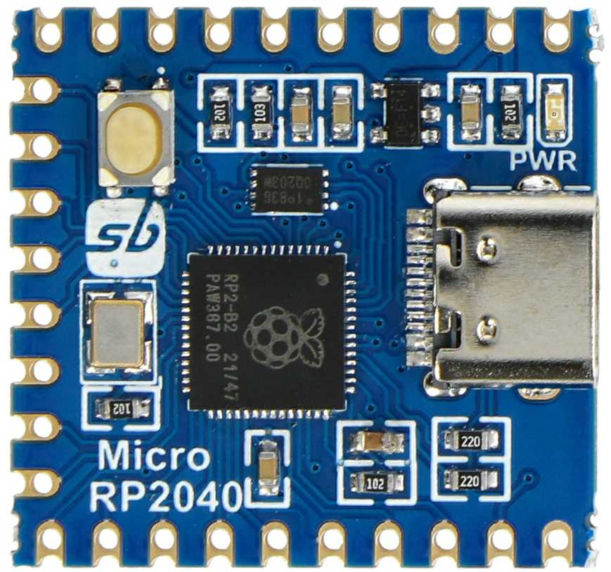 Micro RP2040 - RP2040 mikrovaldiklio plokštė - SB Components 26531, modelis - AN-23657, žema ...