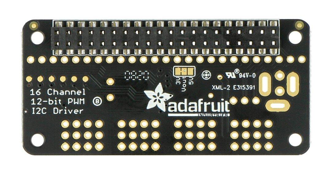Servo Bonnet, 16 kanalų PWM I2C valdiklis, skirtas Raspberry Pi, Adafruit 3416, modelis - AN ...