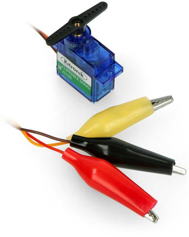 Servo - micro - 180 laipsnių - krokodilo jungtys - Kitronik 25105 ...