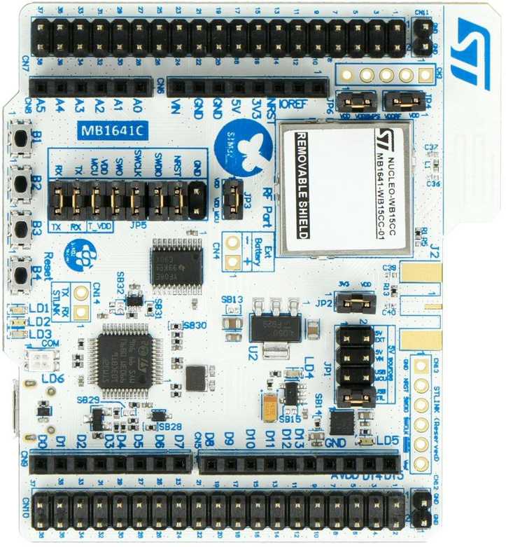 Stmicroelectronics STM32 NUCLEO-WB15CC - STM32WB15CC ARM Cortex M4, modelis - AN-19728, žema ...