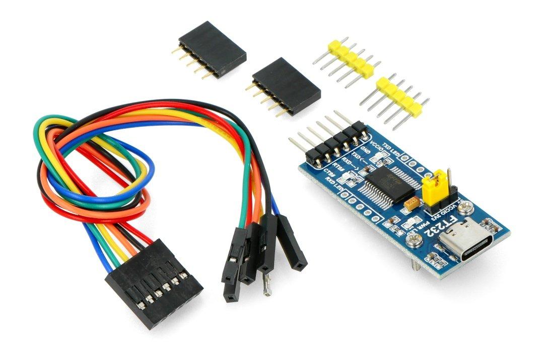 USB-UART TTL konverteris FT232 - USB tipo C lizdas - Waveshare 20646 ...