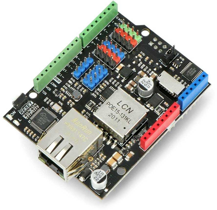 W5500 - Ethernet ir PoE priedėlis, skirtas Arduino - DFRobot DFR0850 | Varle.lt