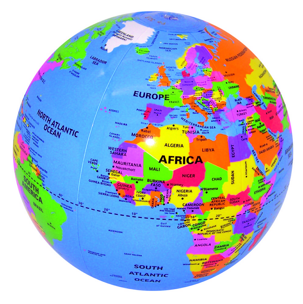 Mg Dystrybucja CALY Pripučiamas gaublys-kamuolys „Pasaulis“, 30 cm ...