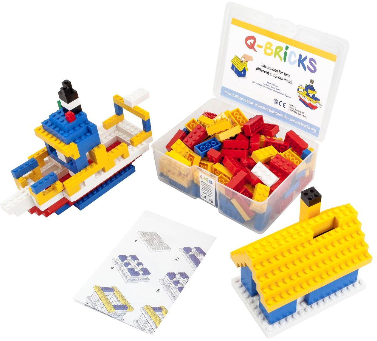 Q-Bricks konstruktoriaus rinkinys - Žvejo namelis + taupyklė, 207 vnt ...