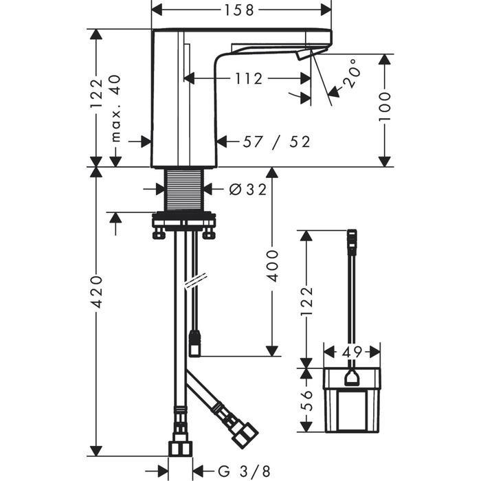 Hansgrohe Sensorinis praustuvo maišytuvas HG Vernis Blend 71502000 ...