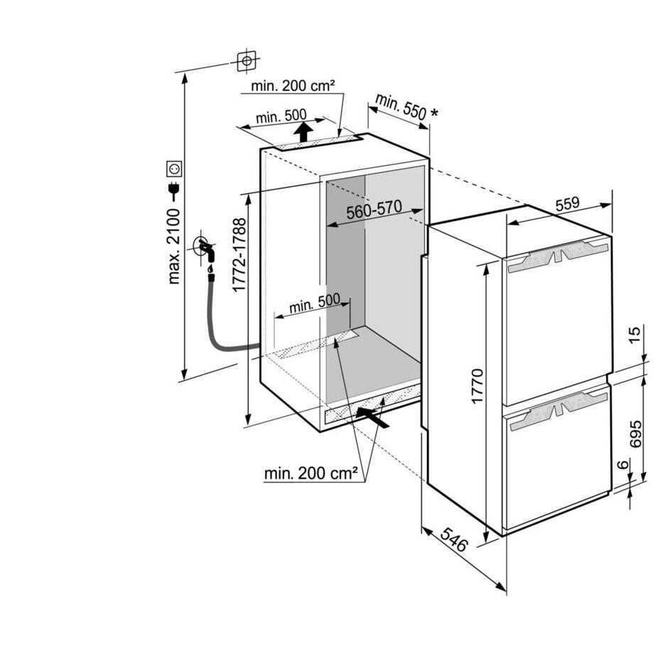 Šaldytuvas LIEBHERR ICBNd 5163 \xc4\xaemontuojamas \xc5\xa1aldytuvas ...