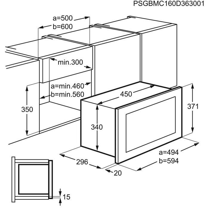 Mikrobangų krosnelė Įmontuojama mikrobangė AEG MBB1756SEB, modelis ...