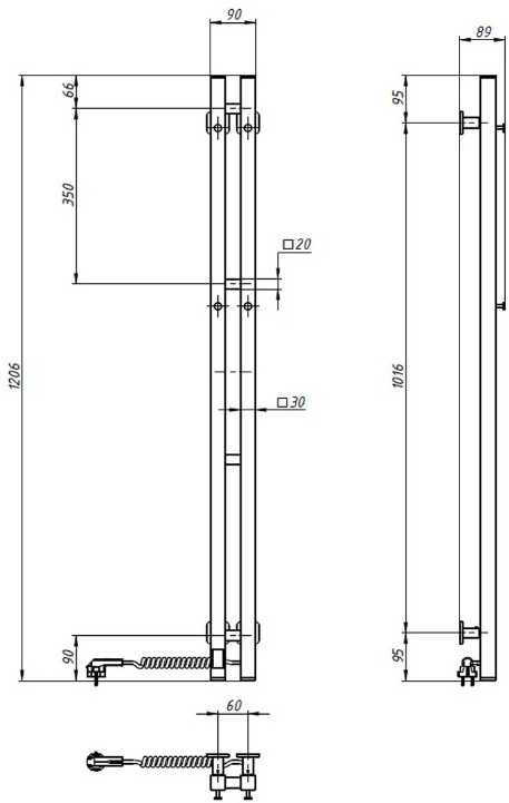 Navin El.rankšluosčių džiovintuvas Siluet Quadro 90*1200 Sensor dešinė ...