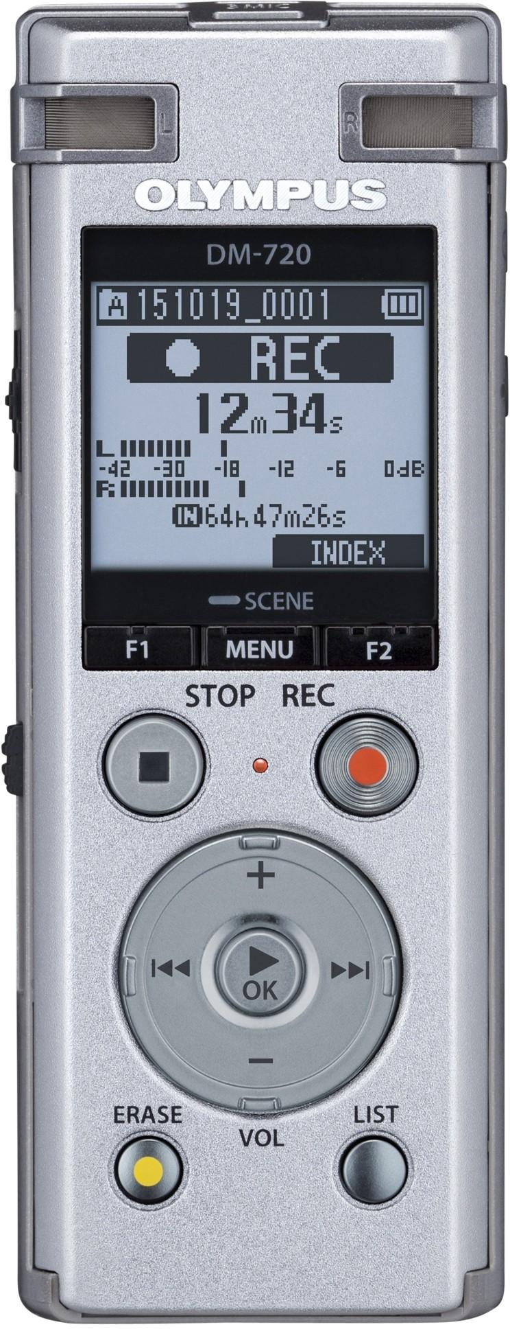 Olympus Digital Voice Recorder DM-720 Stereo / Tresmic, PCM / MP3, 18mm ...