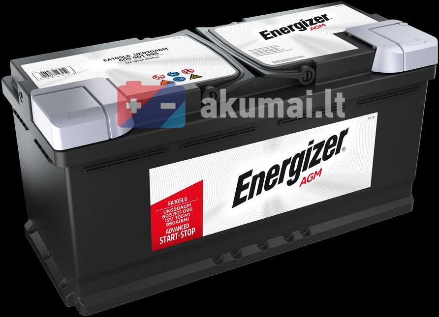 Energizer 105Ah Premium AGM akumuliatorius., žema kaina | Varle.lt