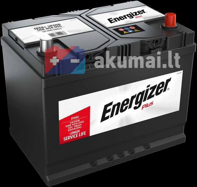 Energizer 68Ah Jap (- +) Plus akumuliatorius, žema kaina | Varle.lt
