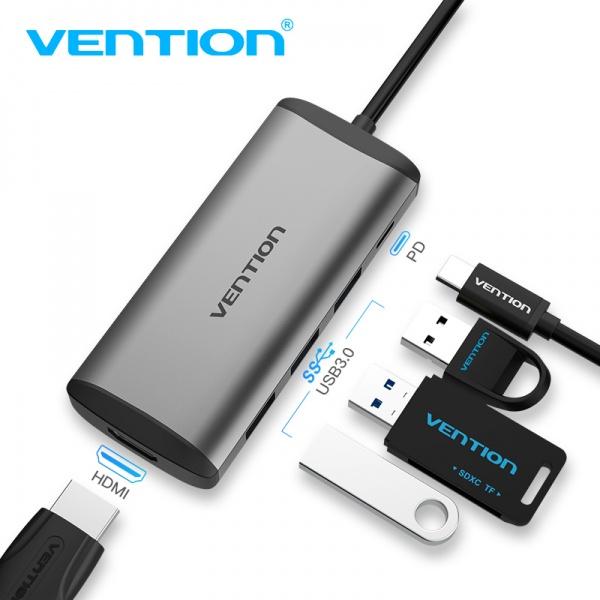 Vention docking station 5in1: USB-C to HDMI / USB3.0 x 3 / PD converter ...