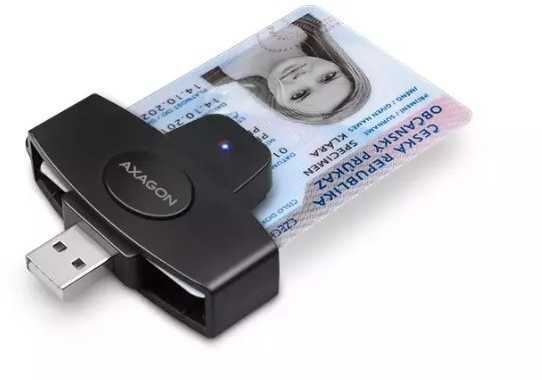 Axagon CRE-SM5 Miniature USB contact ID card reader, žema kaina | Varle.lt