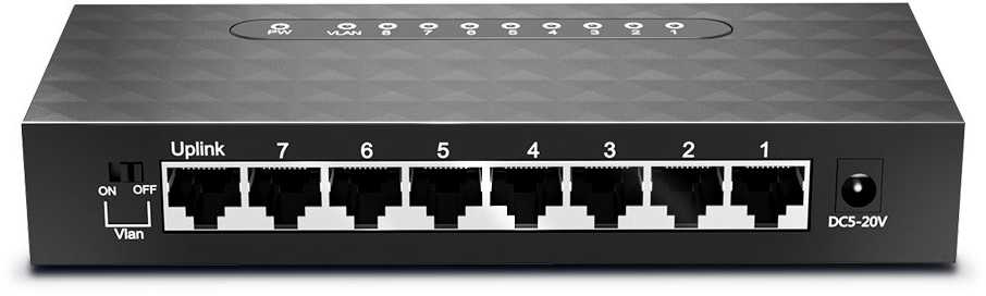 Maršrutizatorius EDUP EP-SG7810 Network Switch 8 port 10 / 100 / 1000mbps / RTL8370N / VLAN ...