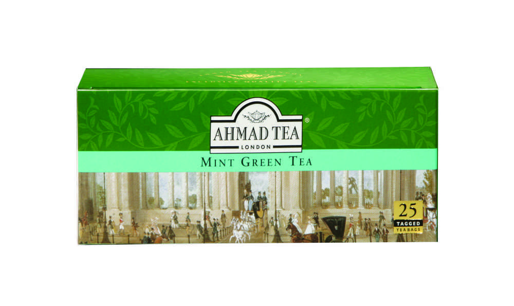 Ahmad Tea Mėtų skonio žalioji arbata. maišeliuose, 25 vnt., žema kaina ...