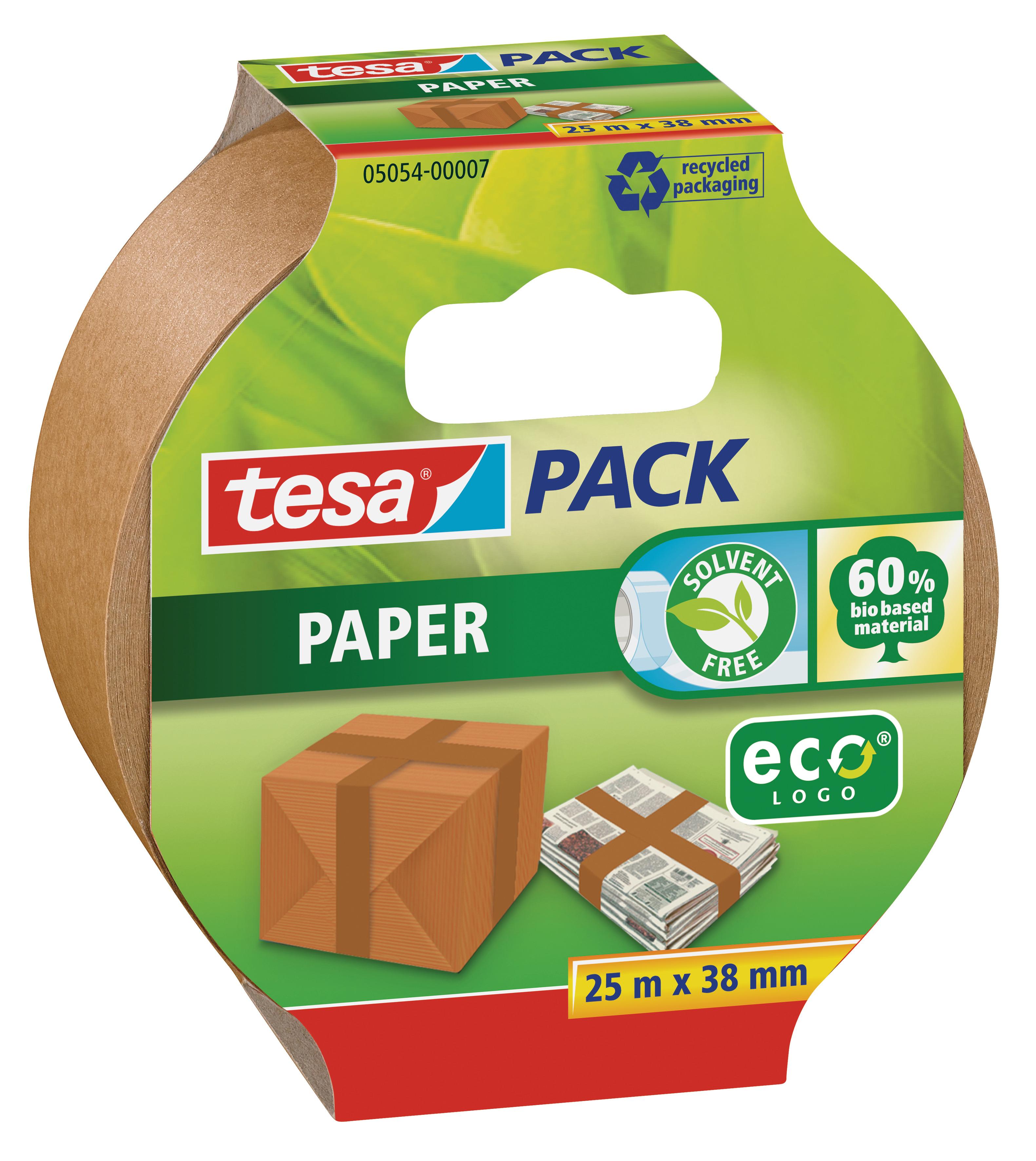 Popierinė pakavimo juosta TESA PACK Paper ECO Logo, 38mm x 25m, ruda ...