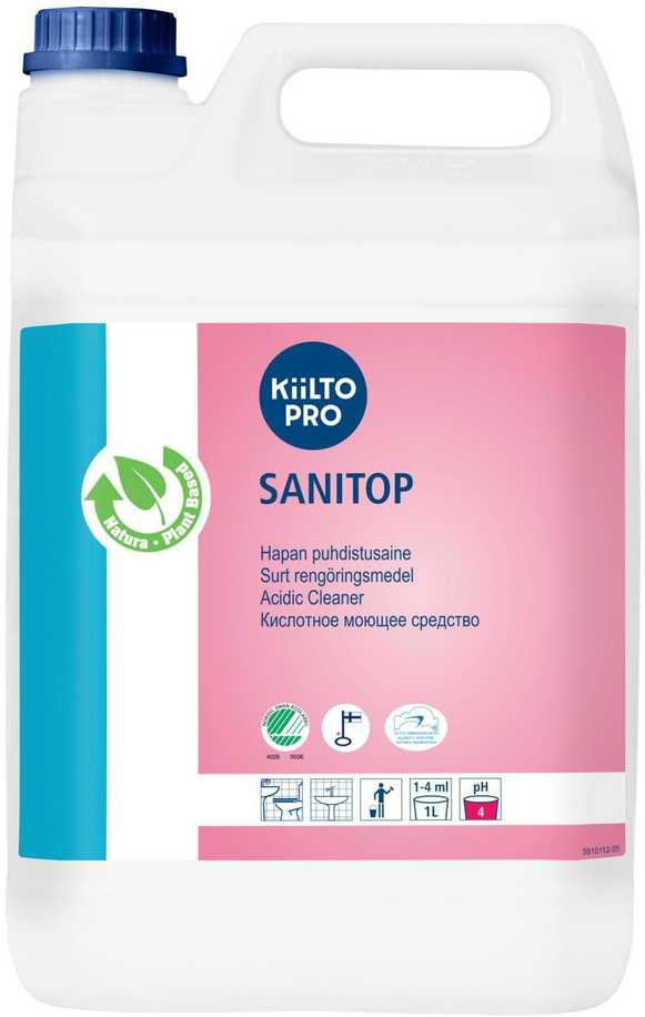 Rūgštinis sanitarinis valiklis KIILTO Sanitop, 5 l, žema kaina | Varle.lt