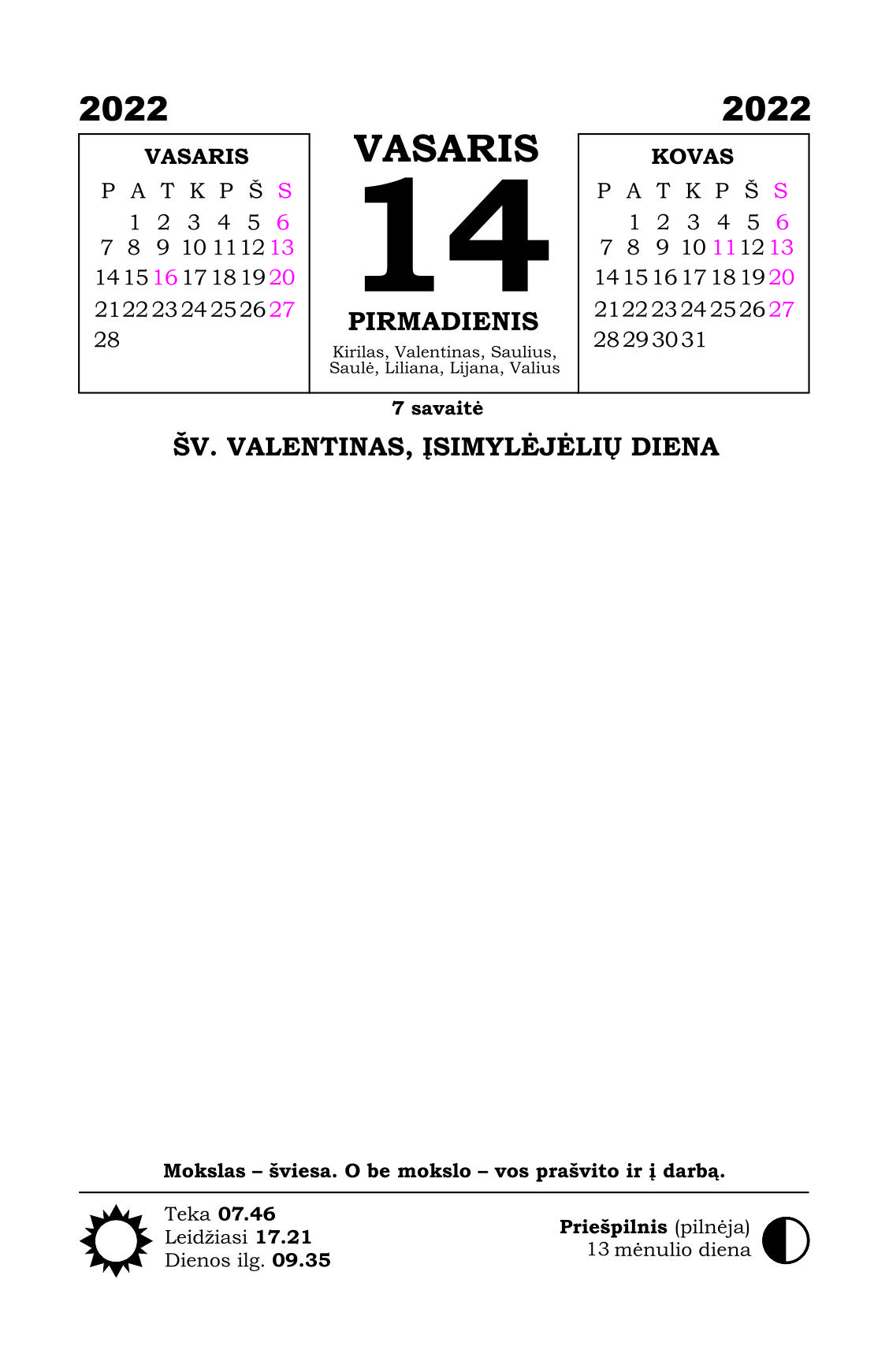 Smlt Stalo kalendorius 2024, žema kaina | Varle.lt