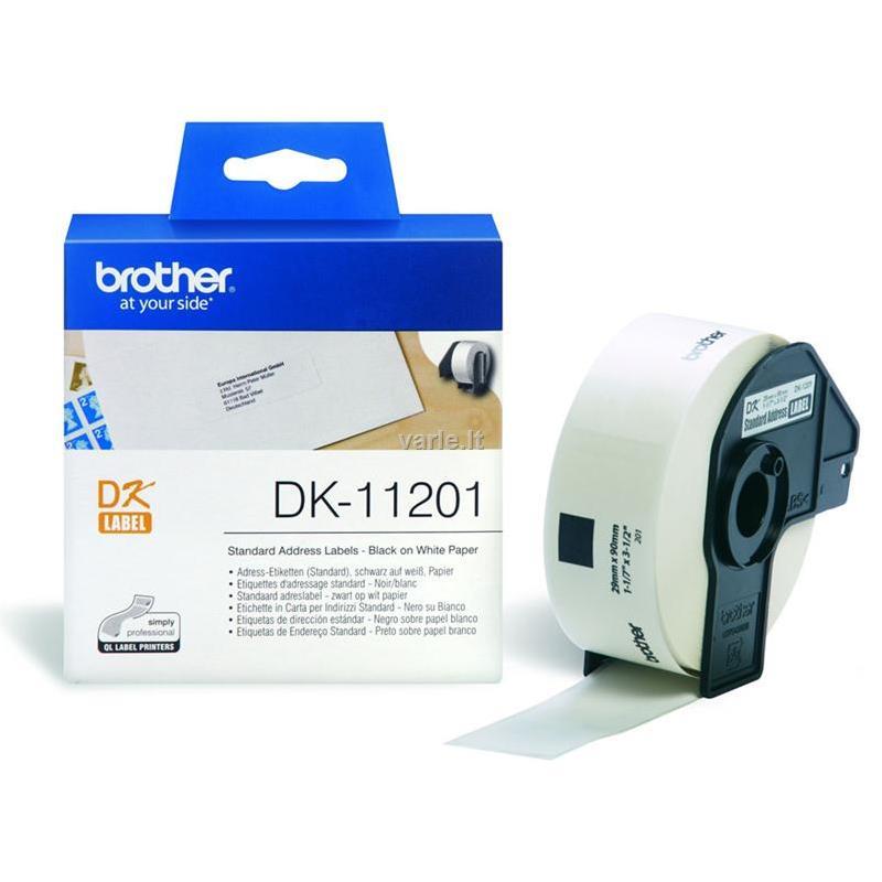 Brother DK-11201 Standard Address Labels Juodas, Baltas, DK, 29mm x ...