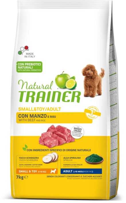 Trainer Natural Adult Mini sausas maistas su jautiena ir ryžiais šunims 7kg, modelis - 926012 ...