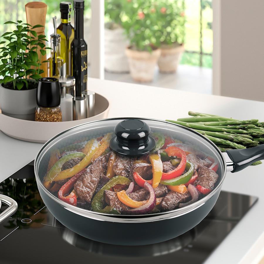 MR 1202 28 MAESTRO Frying pan su dangčiu, modelis - MR 1202 28, žema ...