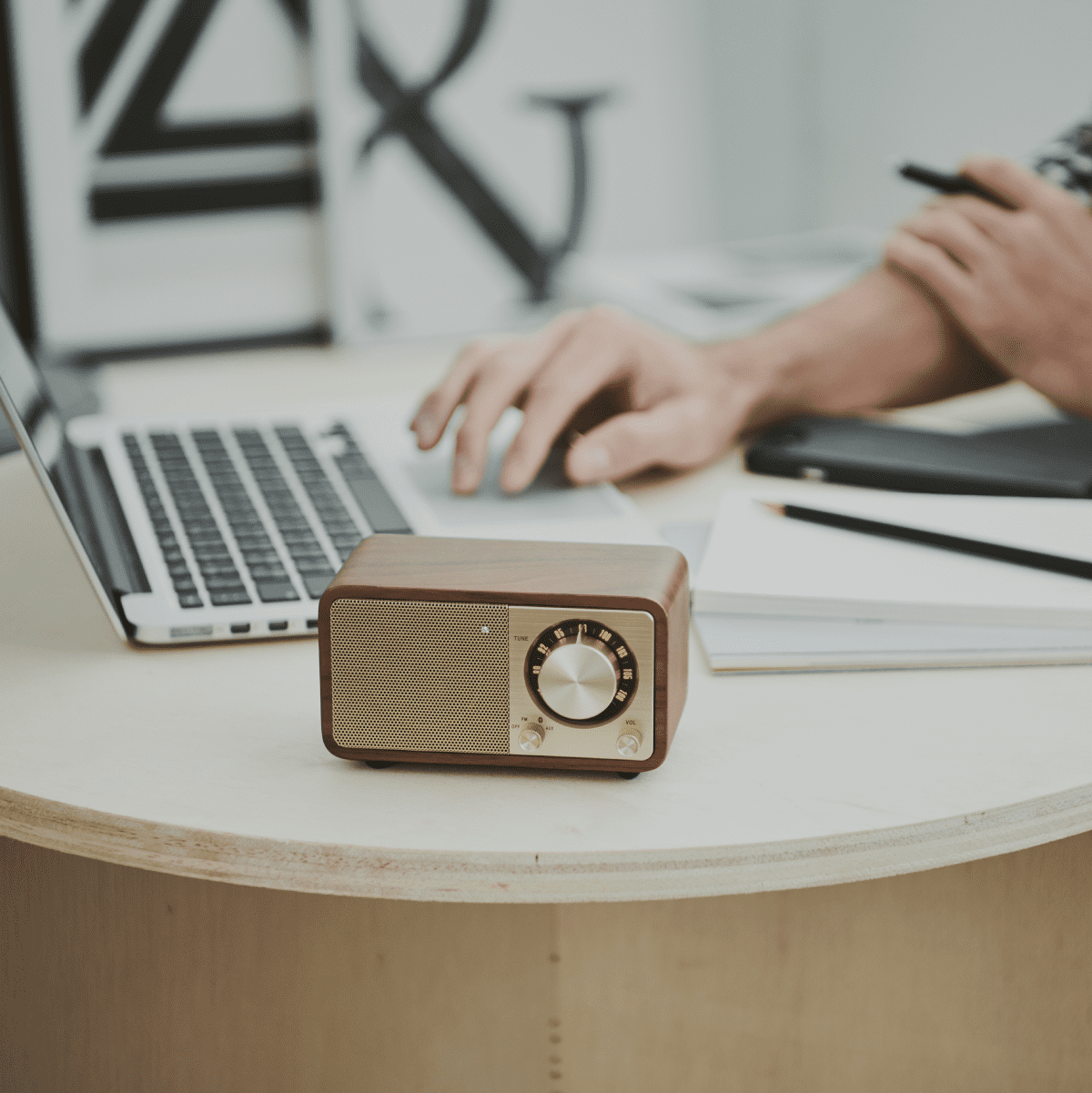 Radijas Sangean medinės spintelės dizaino FM / Bluetooth / AUX Cherry ...