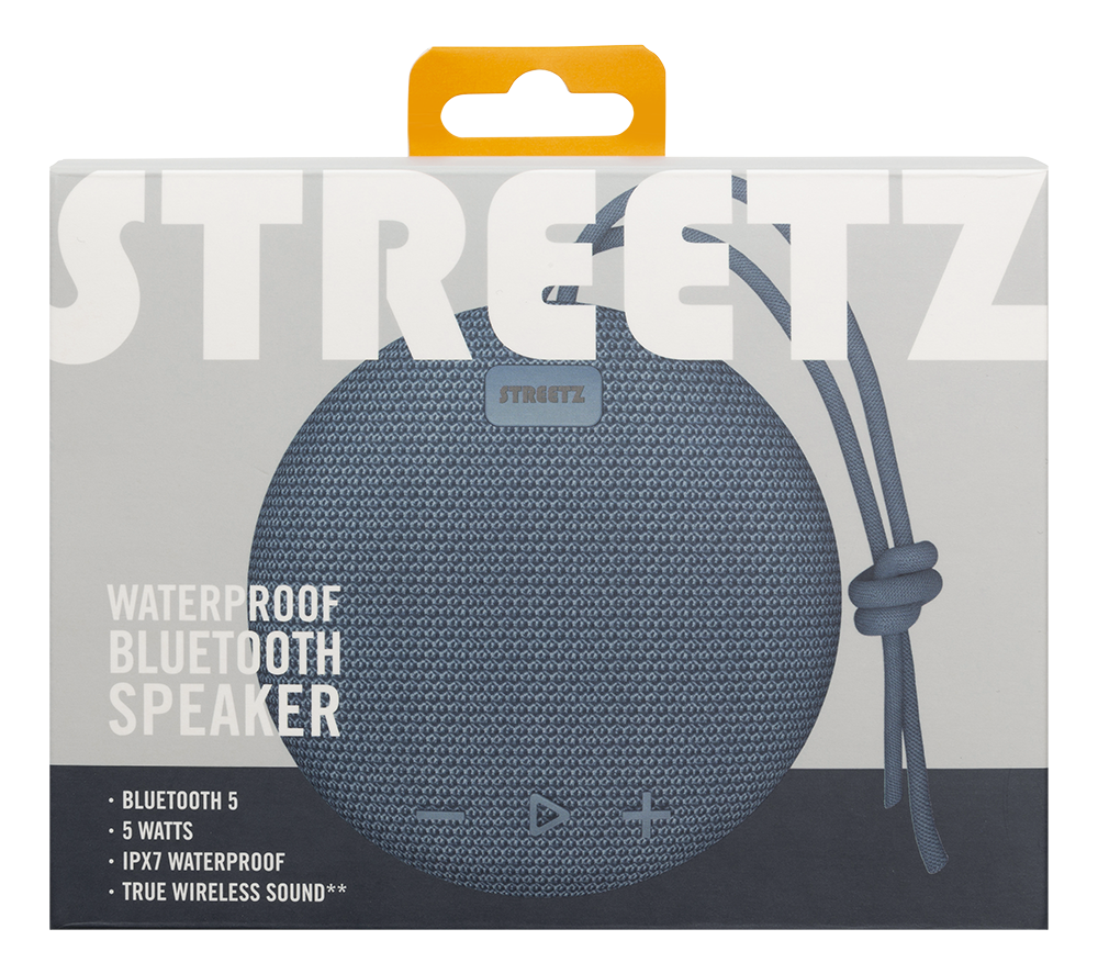 Streetz Nešiojama kolonėlė Bluetooth atspari vandeniui, 1x 5 W, AUX, IPX7, mic, mėlyna / CM769 ...