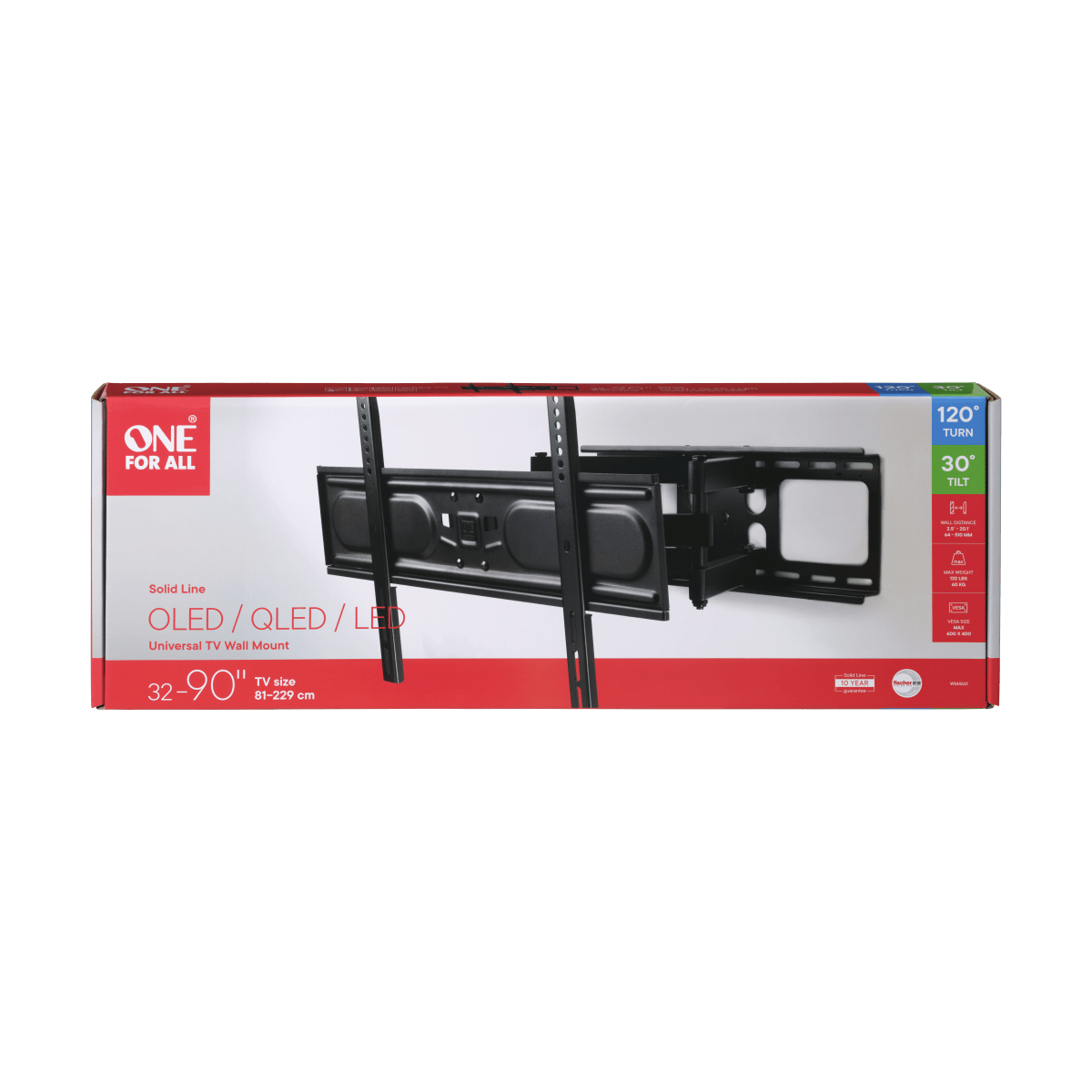 ONE For ALL Sieninis laikiklis, WM 4661, 32-90 ", Posūkis, Maksimalus svoris (talpa) 60 kg, VESA ...