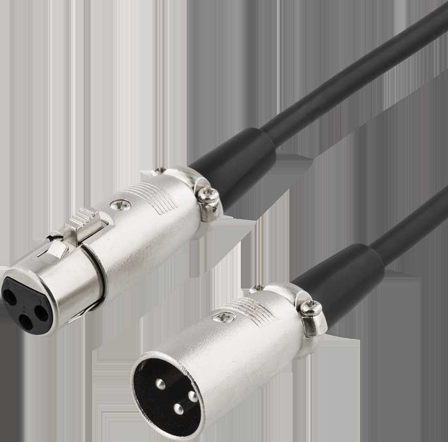 XLR audio kabelis DELTACO 3-pin male - 3-pin female, 26 AWG, 1m, juodas ...