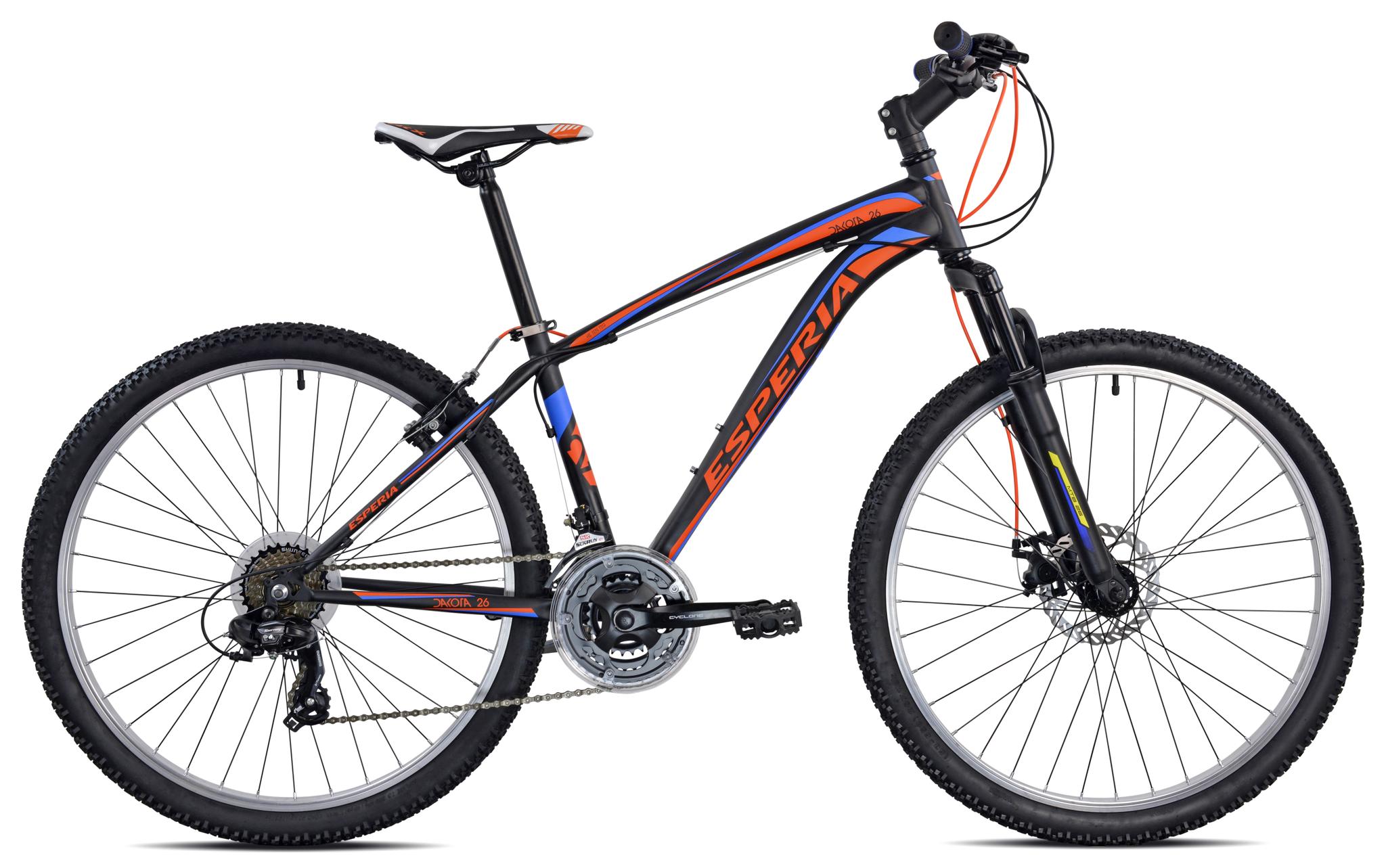 Dviratis Esperia 228240 Dakota, 38 dydžio, Juodas / oranžinis, žema ...
