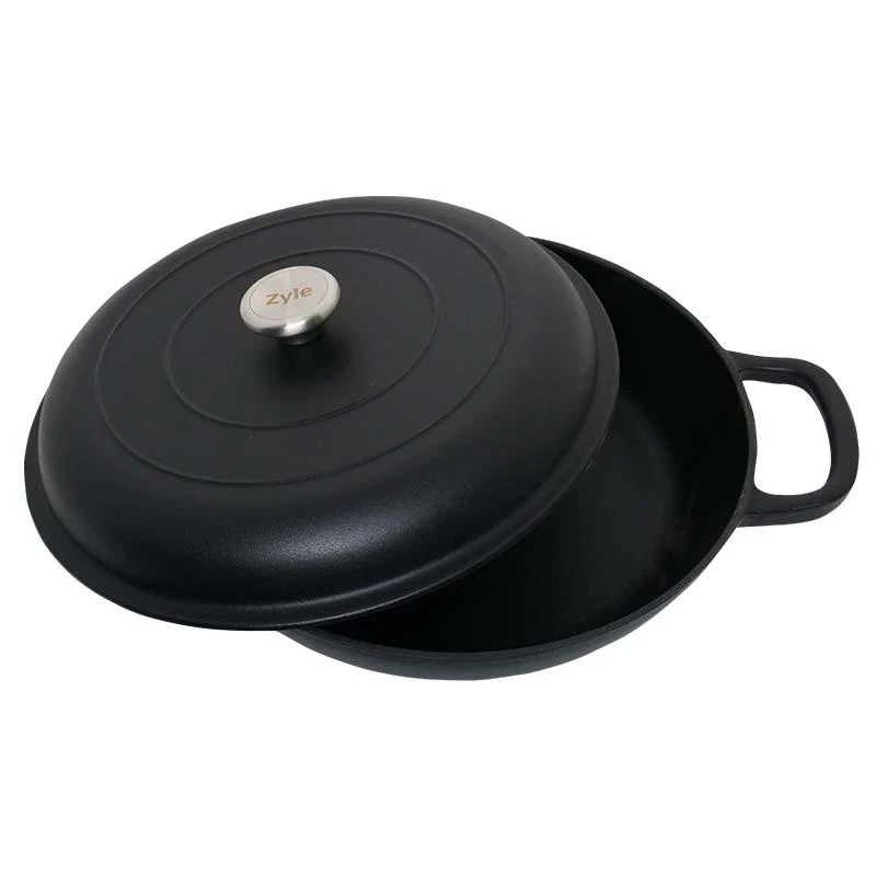 Apvalus emaliuotas ketaus puodas Zyle ZY030CBKI Ø30 cm, 3,5 l, juodas ...