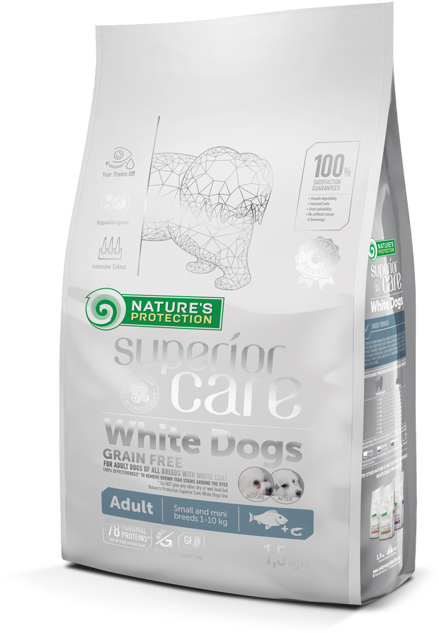 NATURE'S PROTECTION SUPERIOR CARE Baltas Dogs begrūdis su balta žuvimi ...