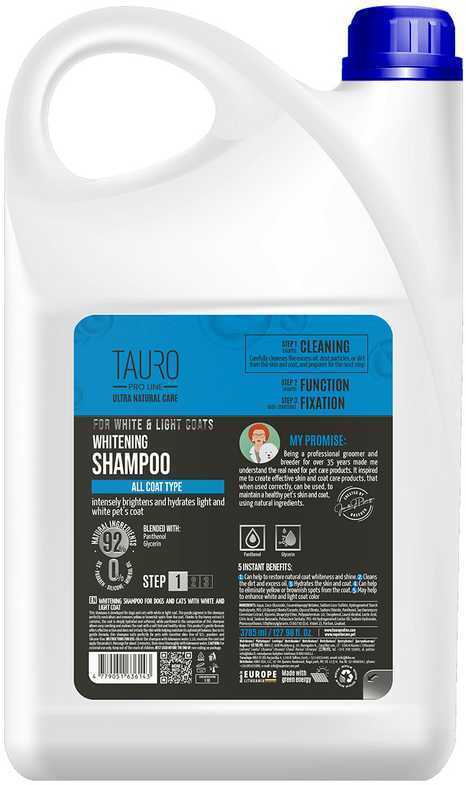 TAURO PRO LINE Ultra Natural Care for White and Light Coats, Whitening ...
